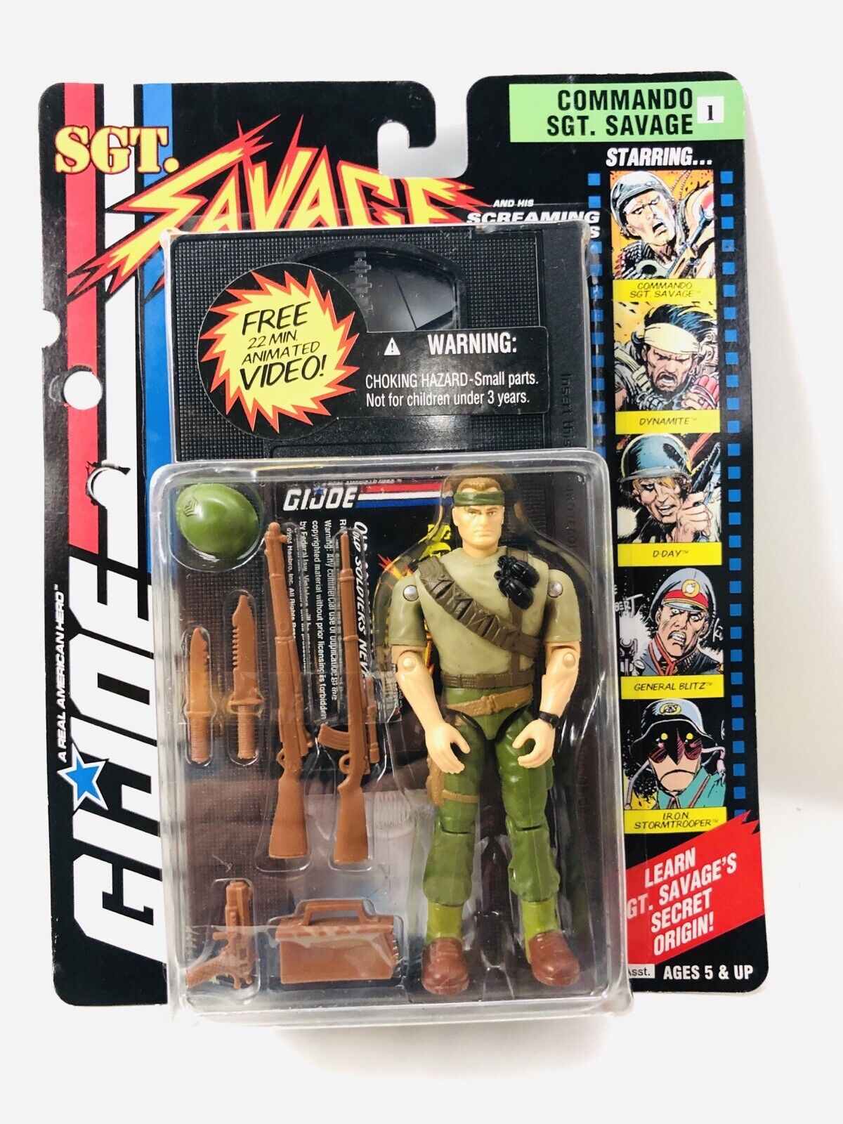 GI Joe SGT Savage Commando Action Figure with VHS Video – Needless Toys ...